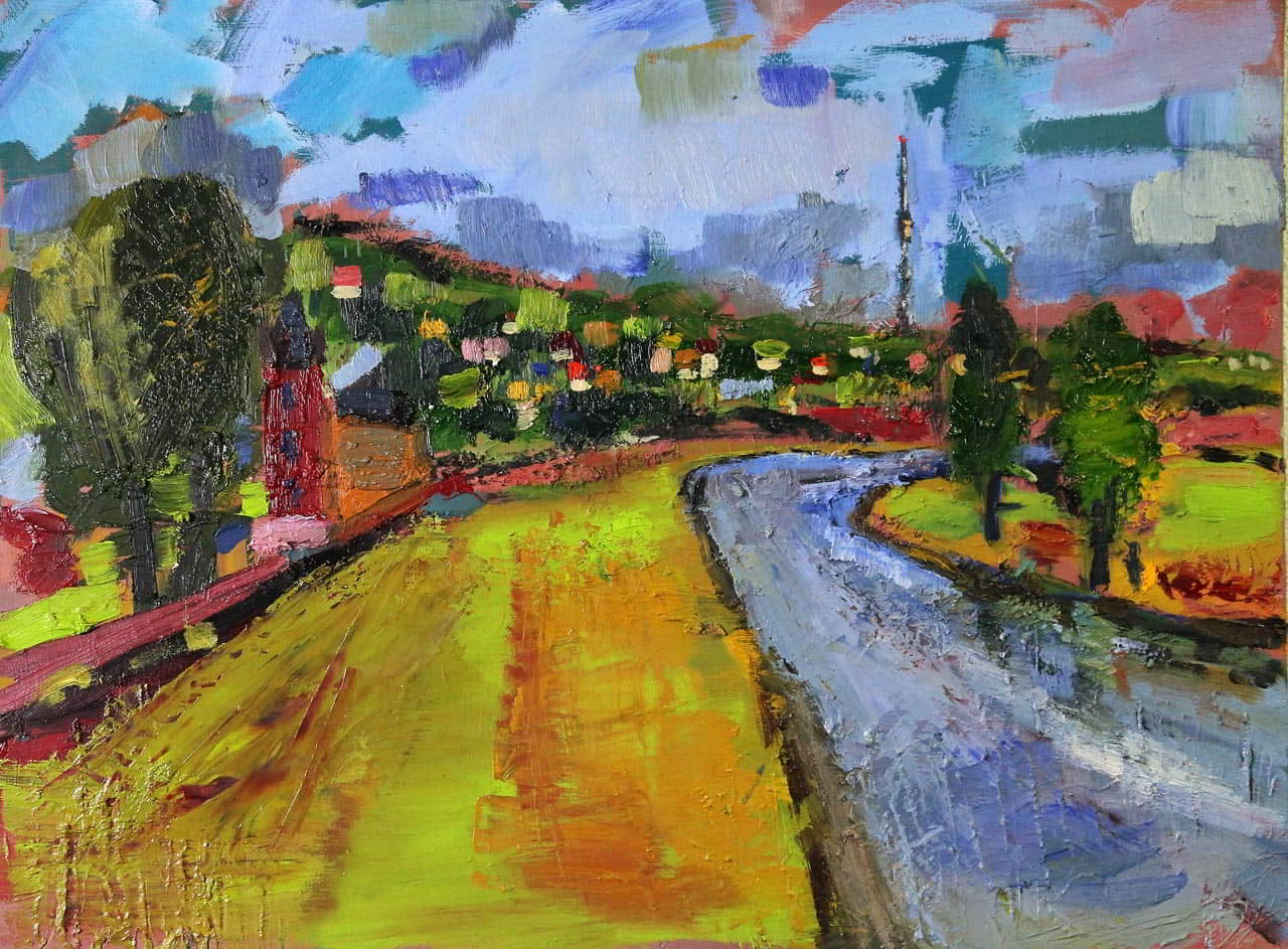 Olaf Amberg - Blick ins Elbtal - Originalgemälde | DDV Lokal