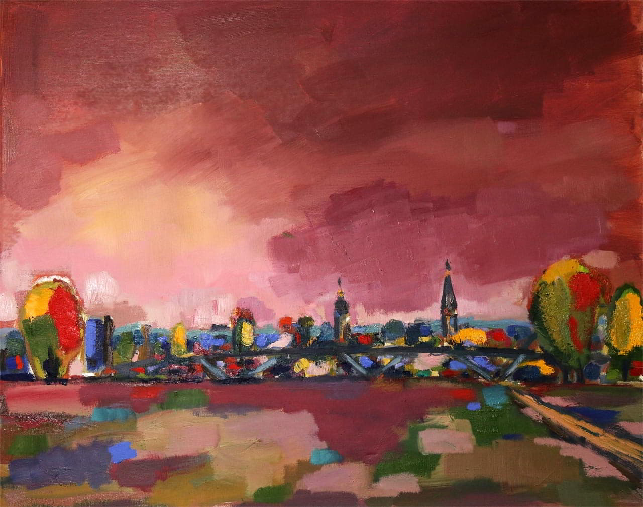 Olaf Amberg - Elbwiese - Originalgemälde | DDV Lokal