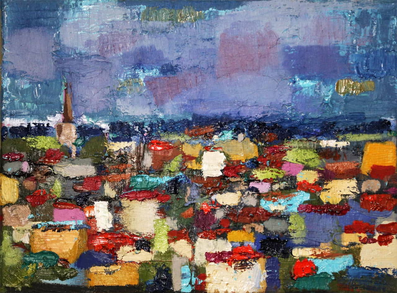 Olaf Amberg - Blick auf die Stadt - Originalgemälde | DDV Lokal