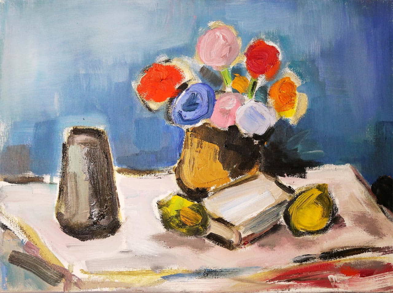 Olaf Amberg - Blumenstrauß mit Zitronen - Originalgemälde | DDV Lokal